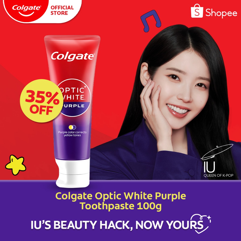 Colgate Optic White Whitening Toothpaste Purple, Color-Corrects Yellow ...