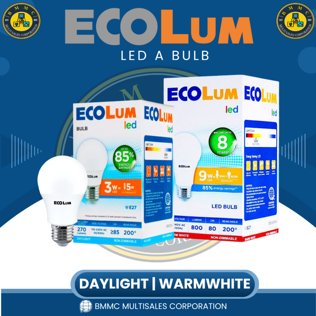 Ecolum Led Bulb (Daylight | Warmwhite) | Shopee Philippines