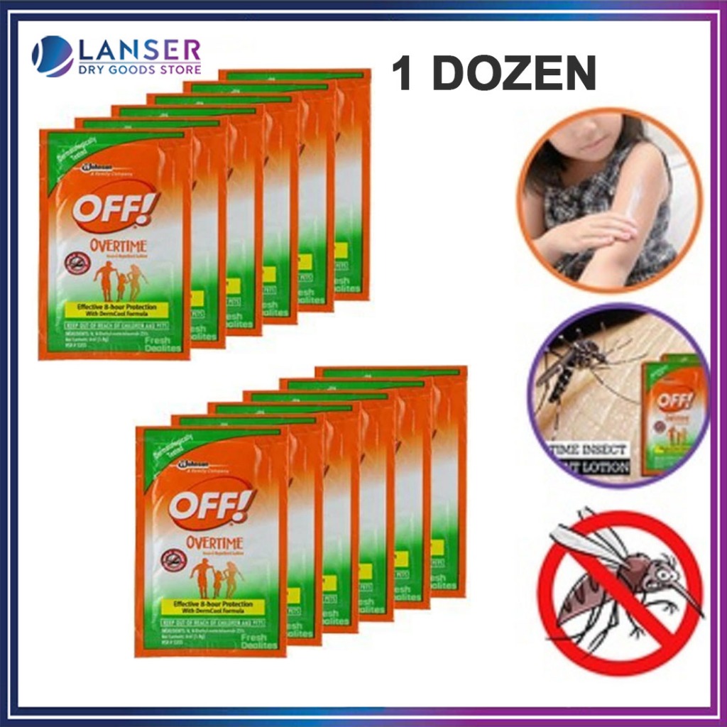 LOTION Overtime Insect Repellent Lotion 6ml - 12 or 24 Sachets, 8-Hour ...