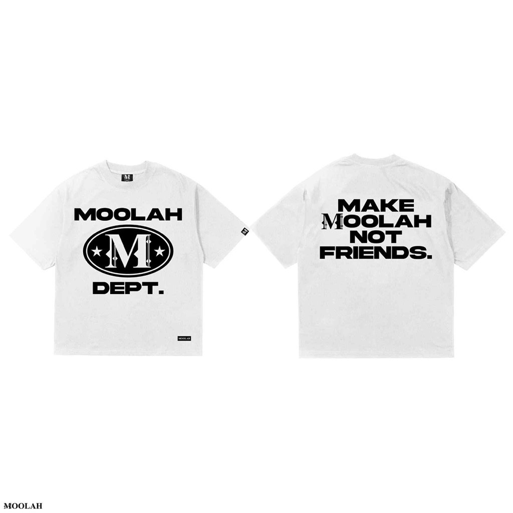 MOOLAH “MOOLAH DEPT” TEE IN WHITE| OVERSIZE FIT | SILKSCREEN | 240 GSM ...