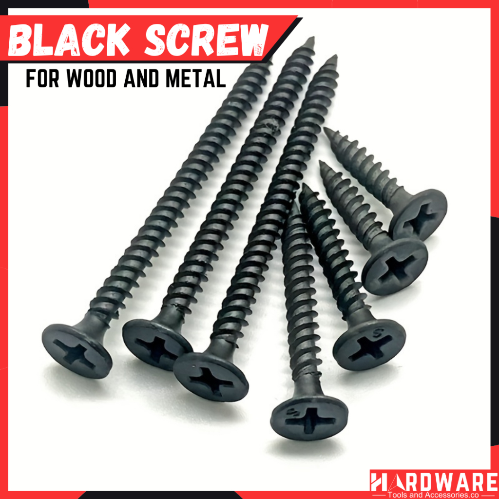 Black Screw (500PCS) Gypsum for Wood and for Metal Self-tapping Screw 1 to 3 inches Hardware ...