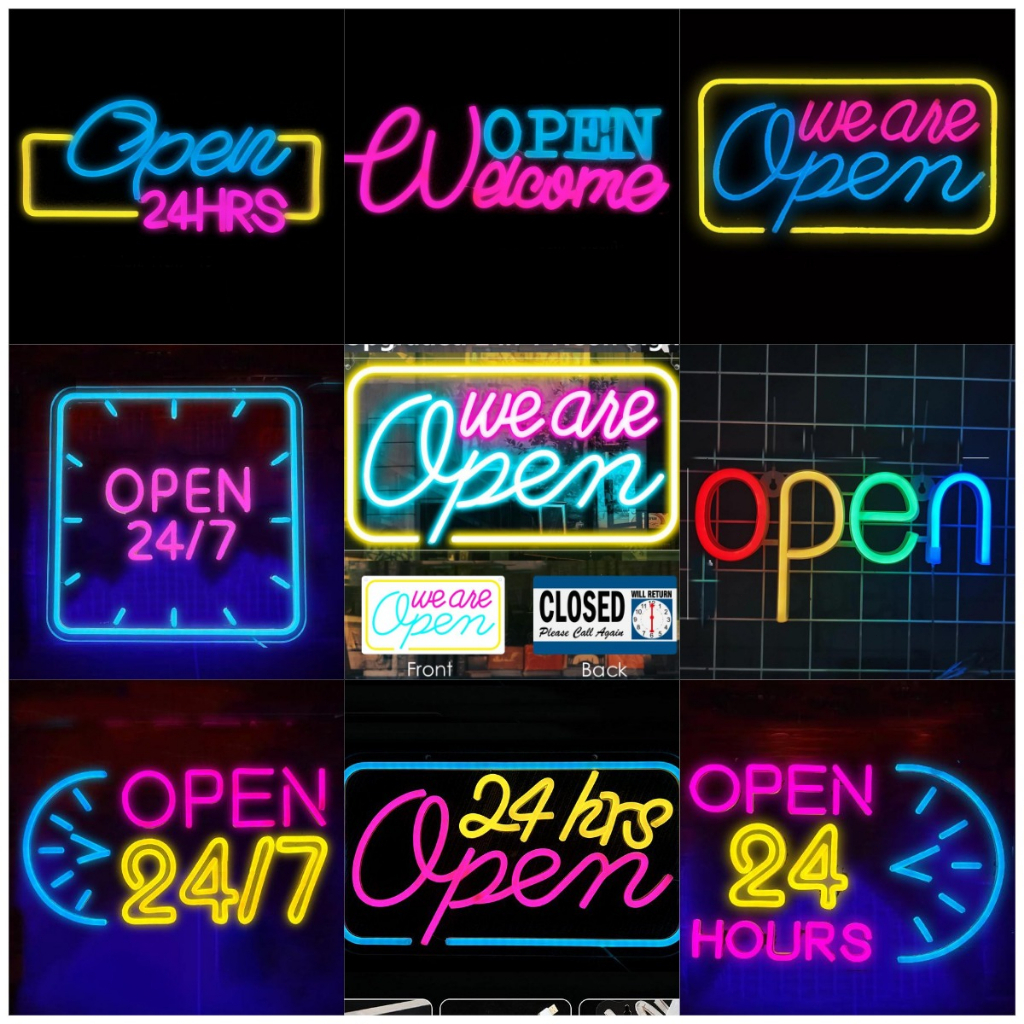 Open Neon Light Sign We Are Open Sign LED Neon Signs Night Light Ultra ...