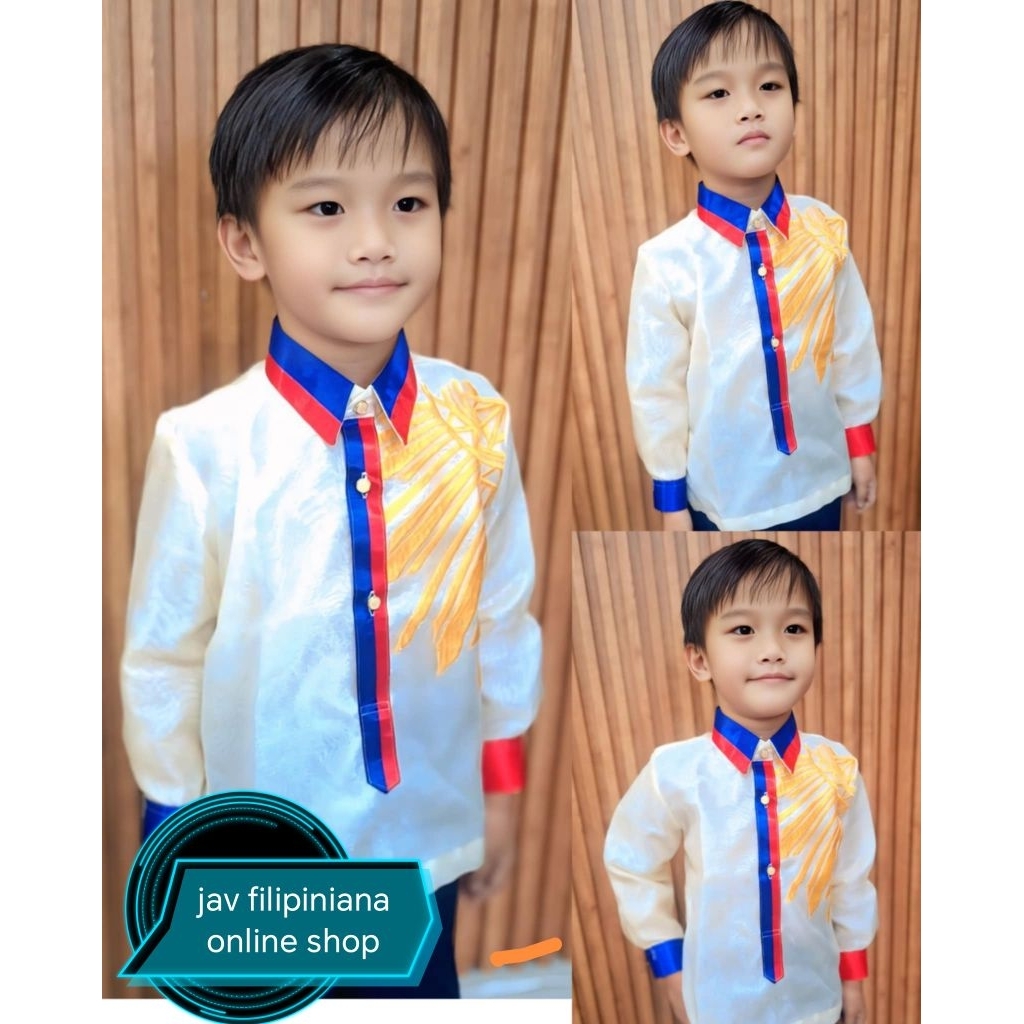 Modern Barong sinag for kids flag inspired | Shopee Philippines