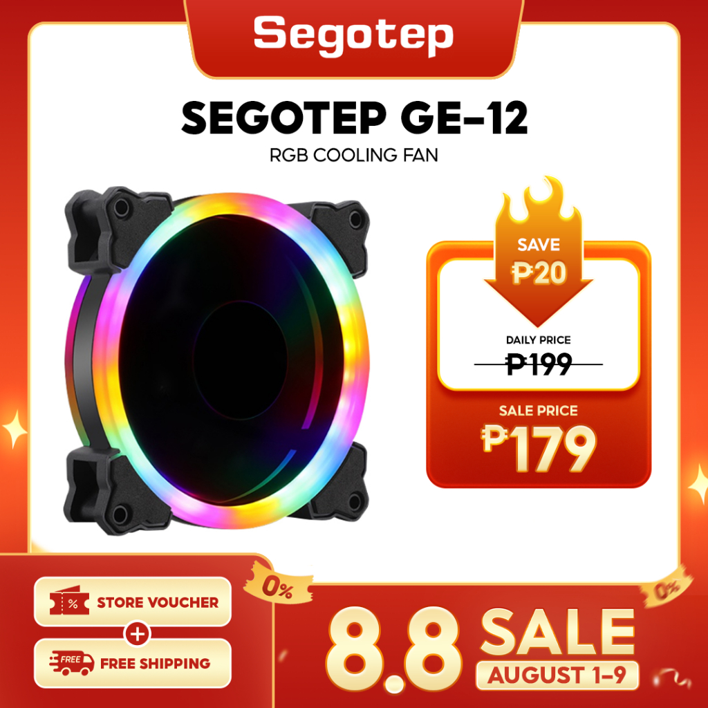 Segotep GE-12 Ring-type LED 12cm Cooling Fans (RGB, Ice Blue, White ...