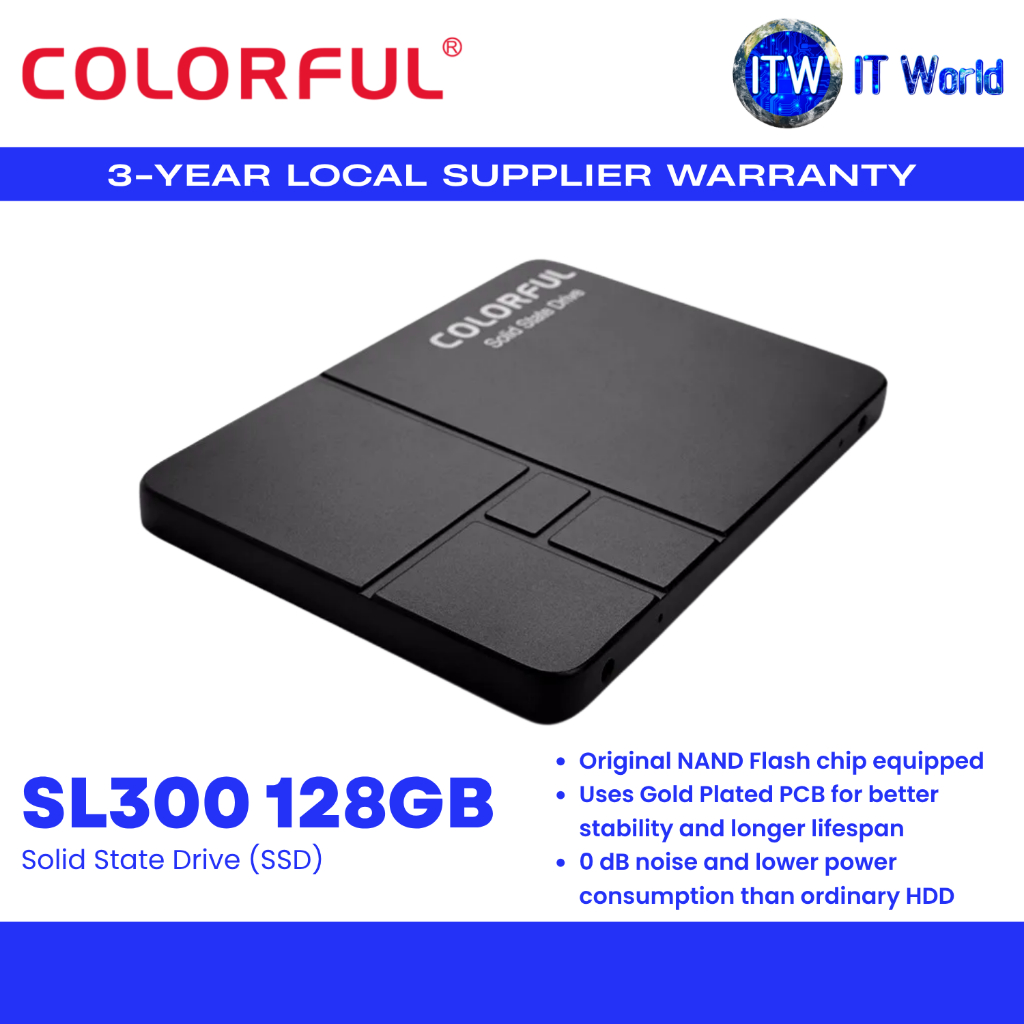 Colorful SSD SL300 128GB SATA / 3D NAND / 450MB/s | itw | Shopee ...