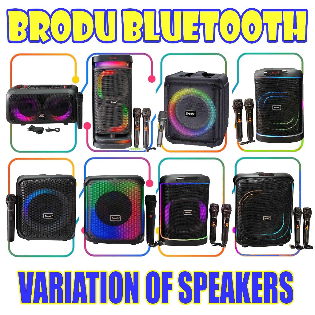 MGS BRODU 8 VARIATIONS OF BLUETOOTH KARAOKE SPEAKERS | Shopee Philippines
