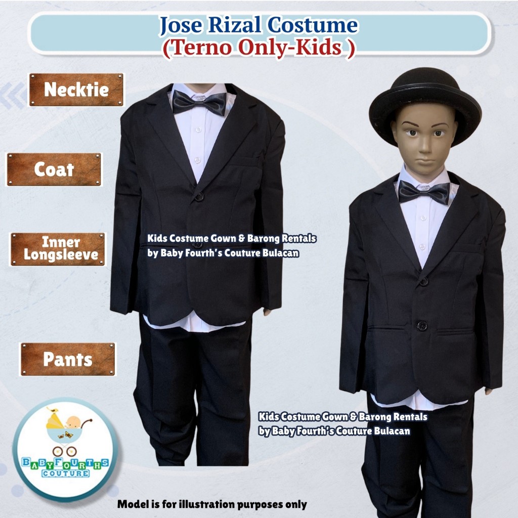 BFCM Buwan ng Wika Jose Rizal Tuxedo/Americana Costume Suit for Kids ...