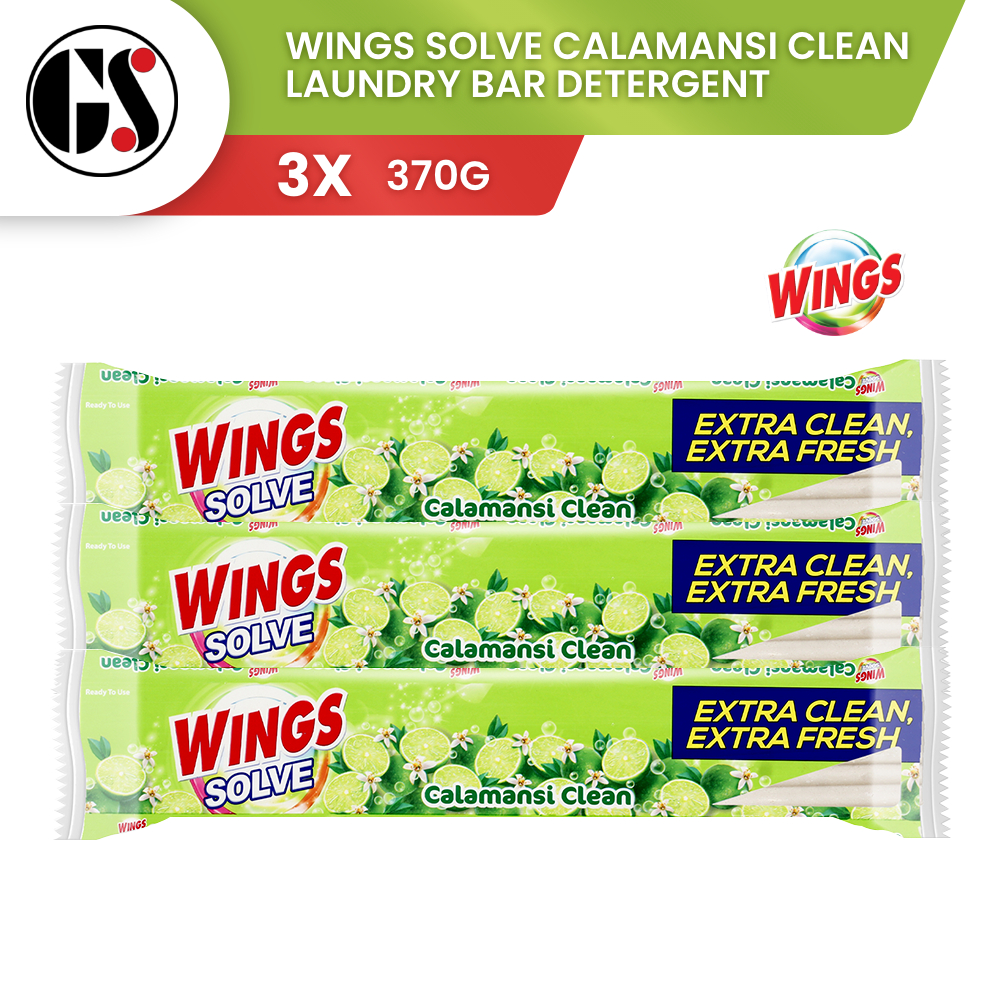 Wings Solve Calamansi Clean Laundry Bar Detergent 370g Set of 3 ...