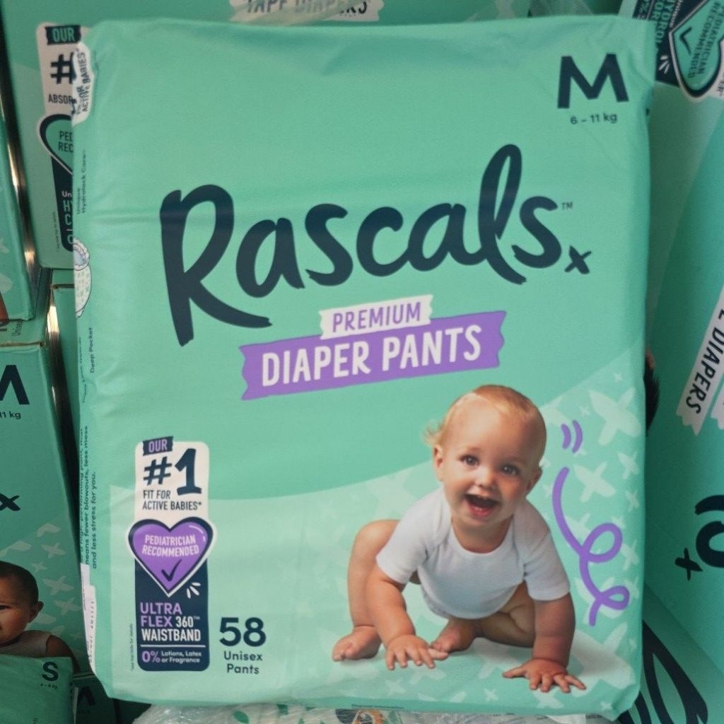 58pcs Medium Rascals Premium Diaper Pants New | Shopee Philippines