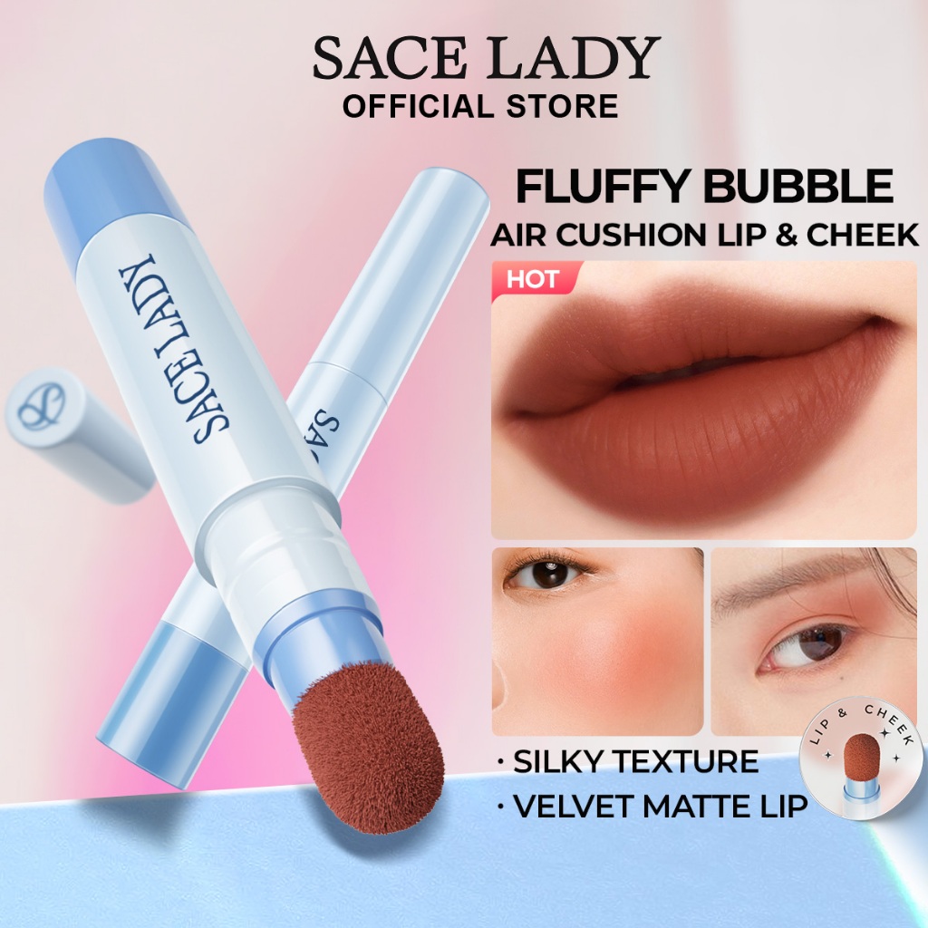 SACE LADY Matte Air Cushion Lip & Cheek Cream Velvet Long Lasting ...