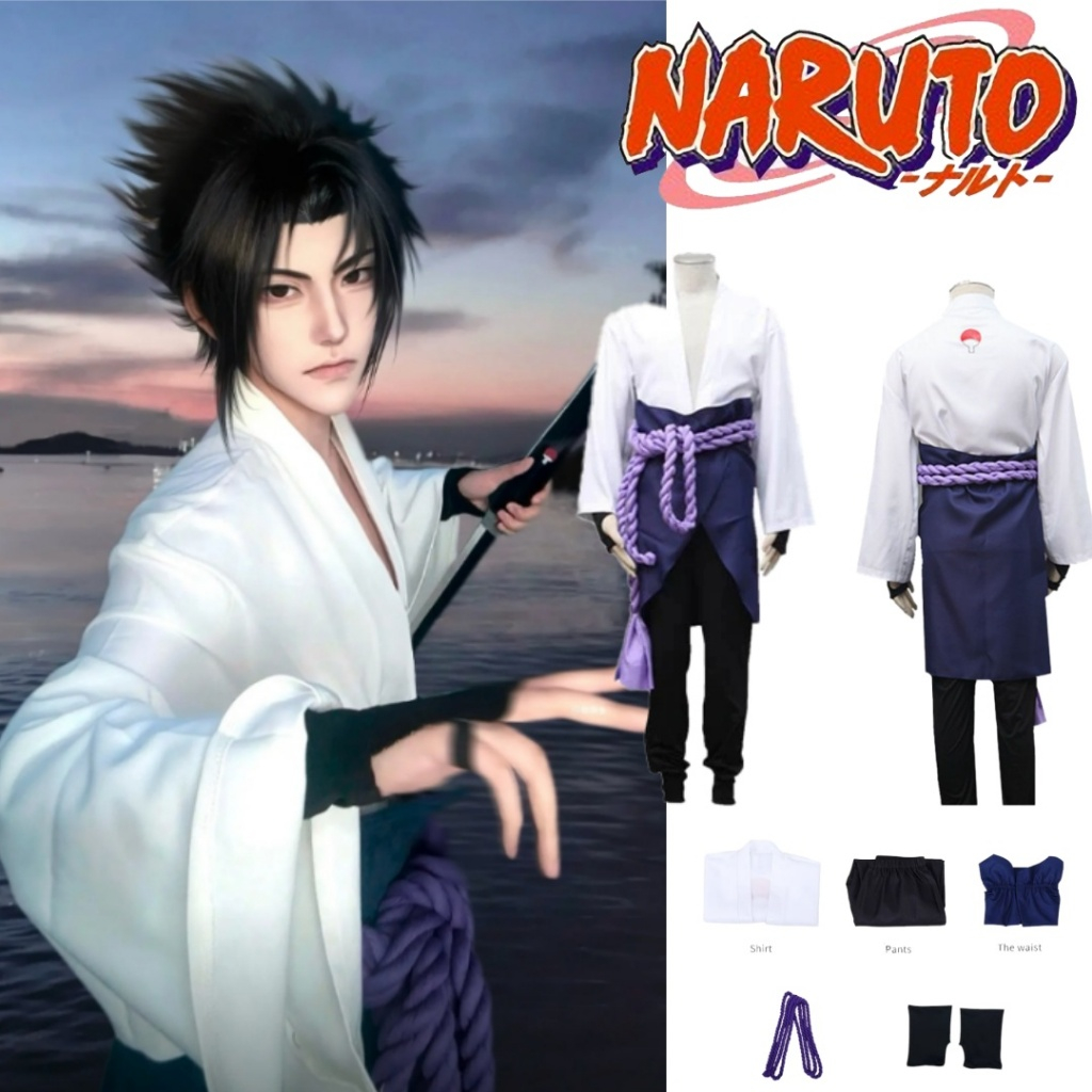 Anime Costume Sasuke Cosplay Full Set For Unisex Halloween Party Suit ...