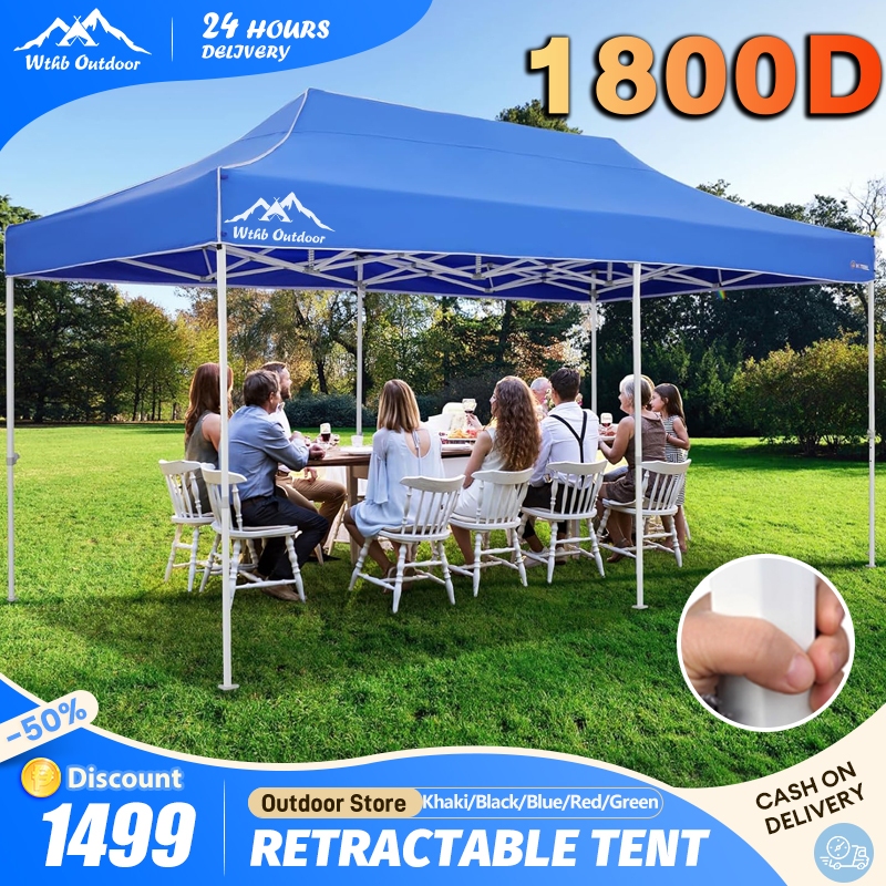 Wthb Outdoor Retractable Car Tent 2x2 3x3 3x4.5 3x6m Blue canopy tent ...