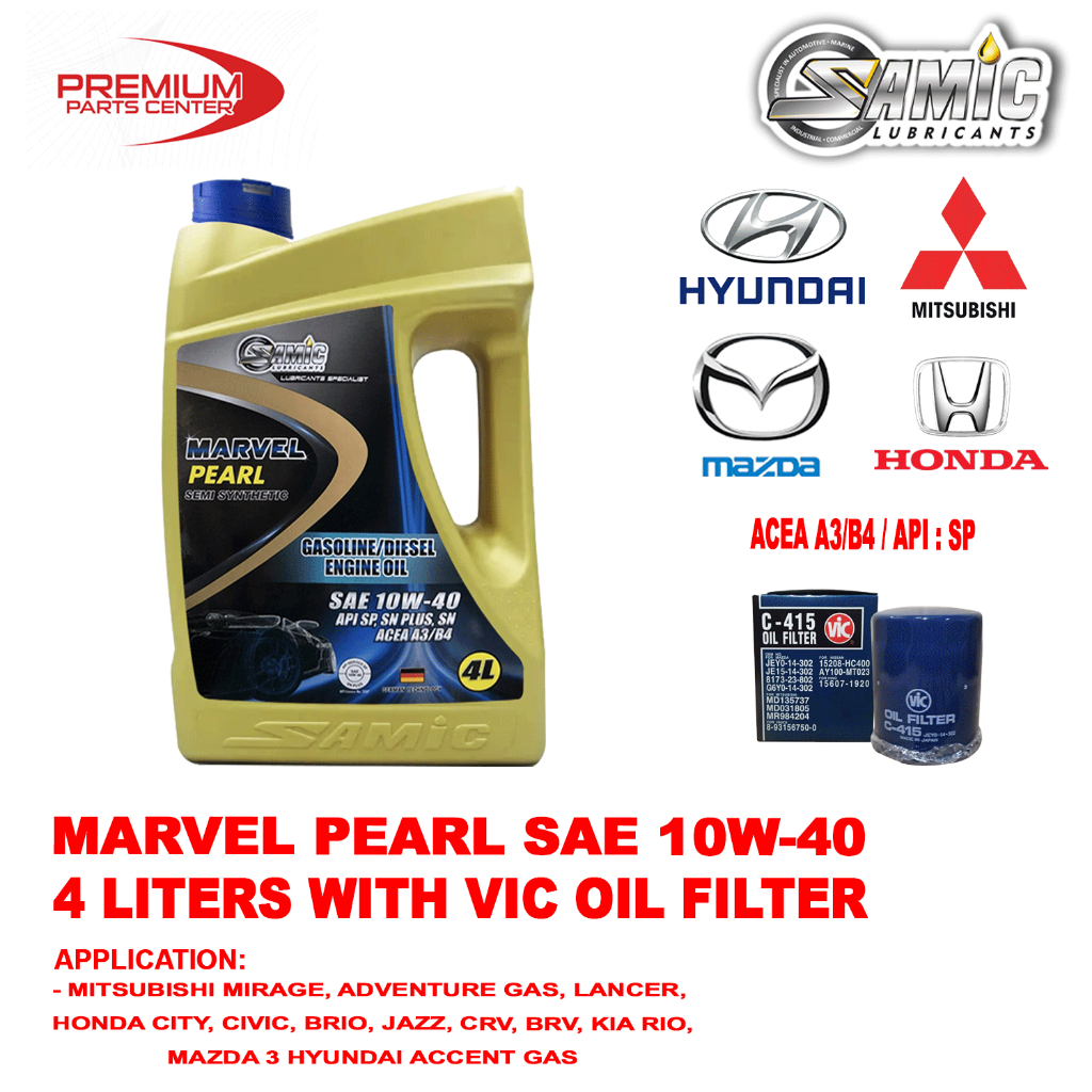 SAMIC MARVEL PEARL 10W40 4 Liters for MITSUBISHI XPANDER MAZDA 3 ...