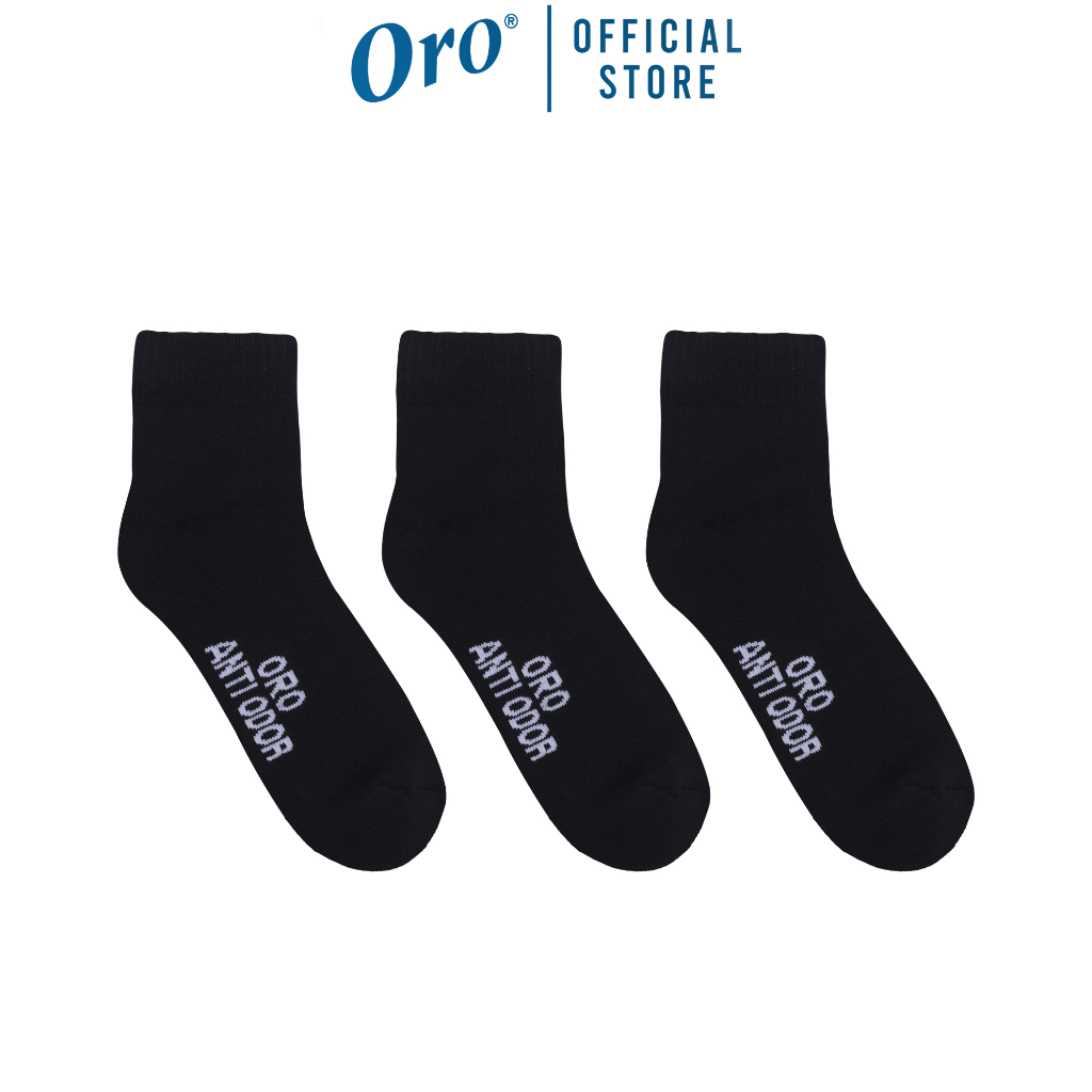 ORO Anti-Odor Men’s Sports Socks (3 Pairs) – Free Size | Shopee Philippines