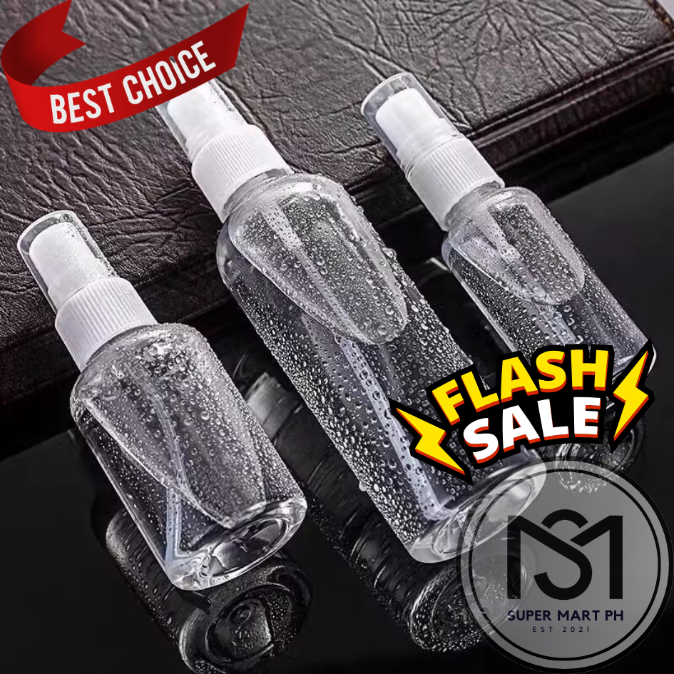 SM High Quality Classic Transparent Alcohol/Mist Spray Bottle Dispenser ...