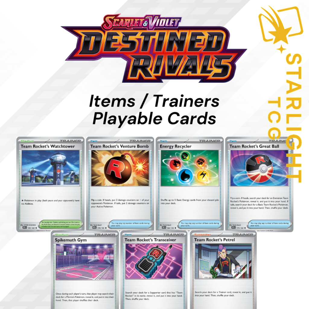 Destined Rivals Items Trainers Supporter Tools | Pokemon TCG Playables ...
