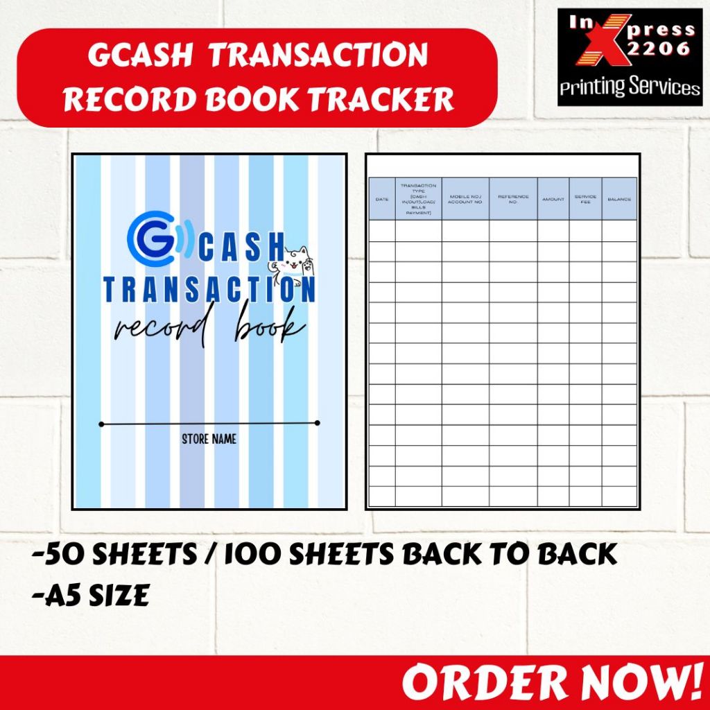 GCASH TRANSACTION RECORD BOOK TRACKER NOTEBOOK JOURNAL | Shopee Philippines
