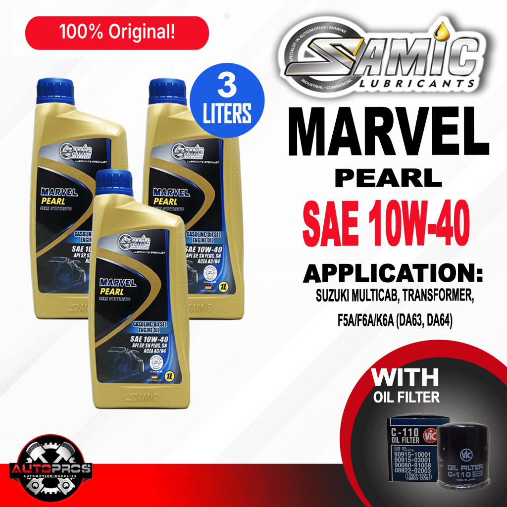 SAMIC MARVEL PEARL 10W-40 3 Liters SUZUKI Multicab Transformer (VIC C ...