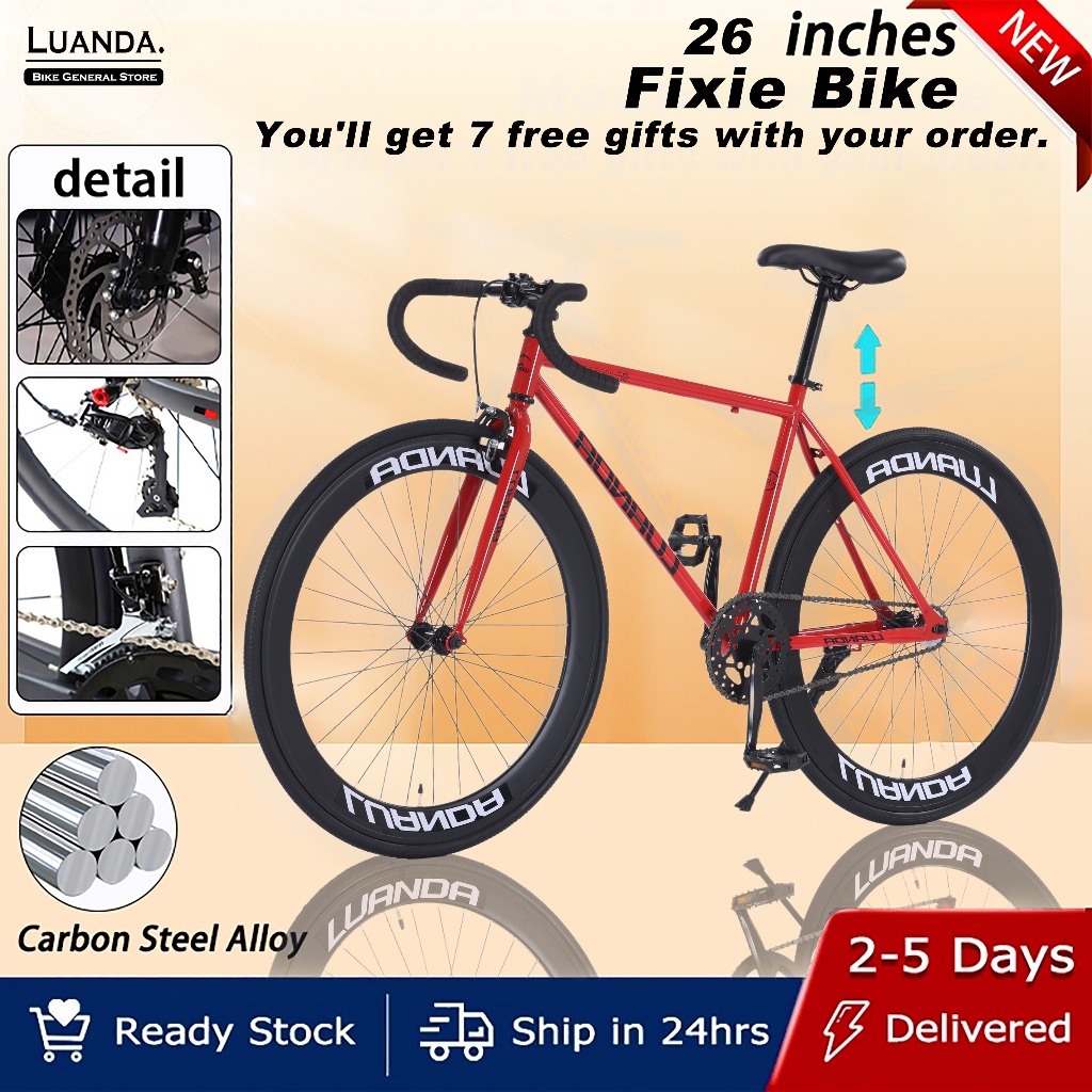 LUANDA Fixie Bike Mountain Bike Road Bike 26 inch bike MTB Cycling Bike ...