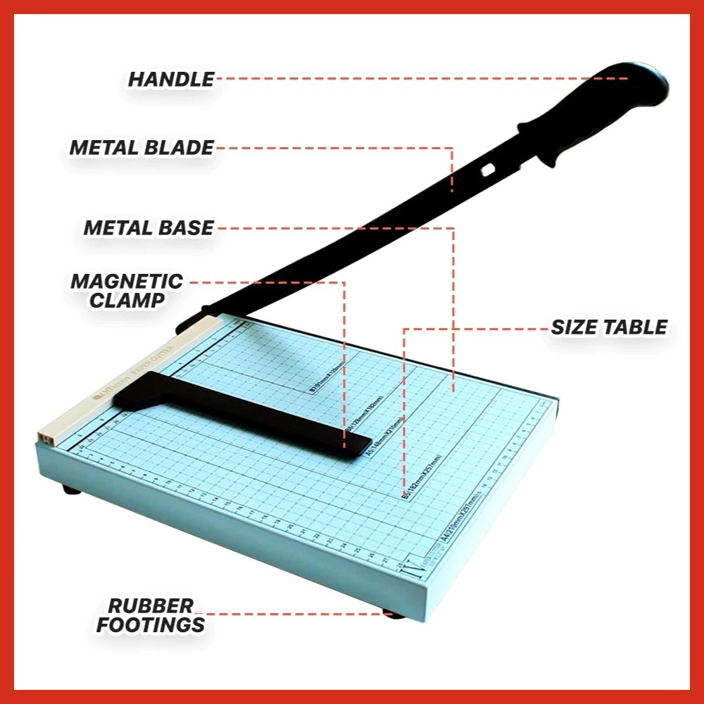 Officom Paper Cutter A4 Size Metal Base High Quality Cutter Sharp Blade ...