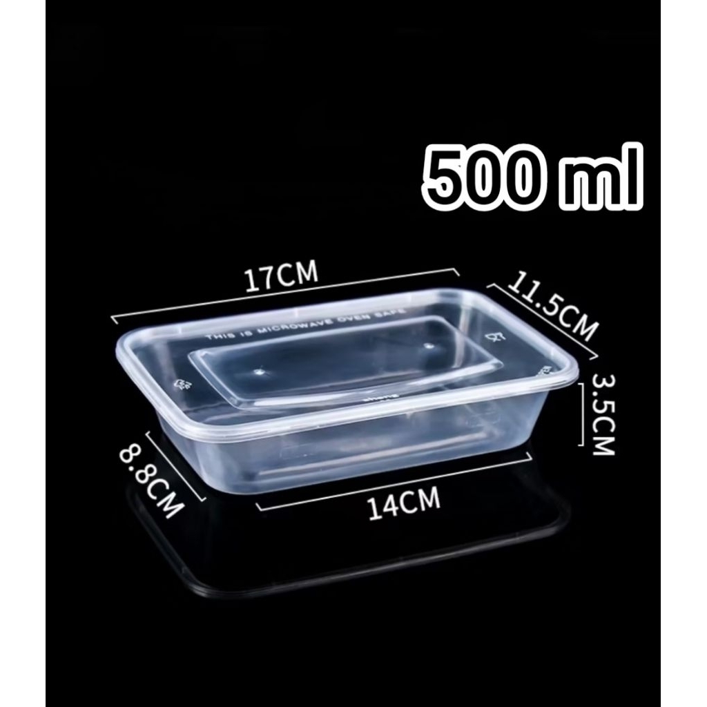 (30,50,100pcs) 500ML Microwavable food container Microwavable plastic ...