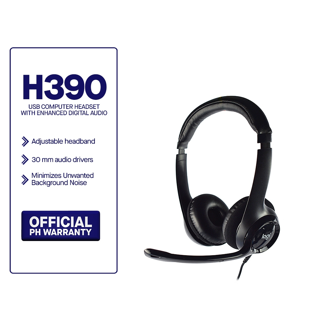 Logitech H390 USB / H390 USB-C Computer Headset With Enhanced Digital ...