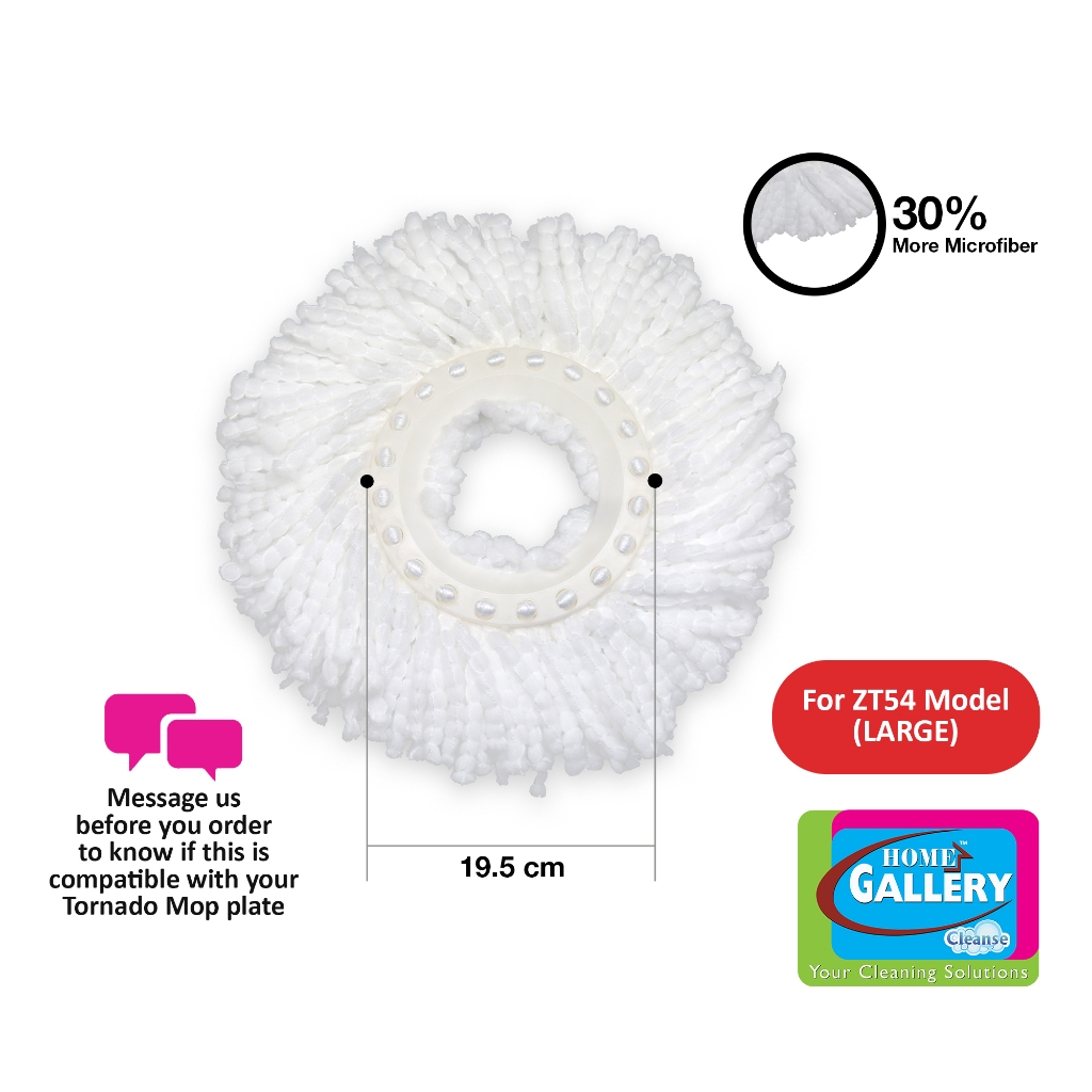 Home Gallery Tornado Mop & Spin Dry Bucket w/ 1 Microfiber Mop Head Set ...