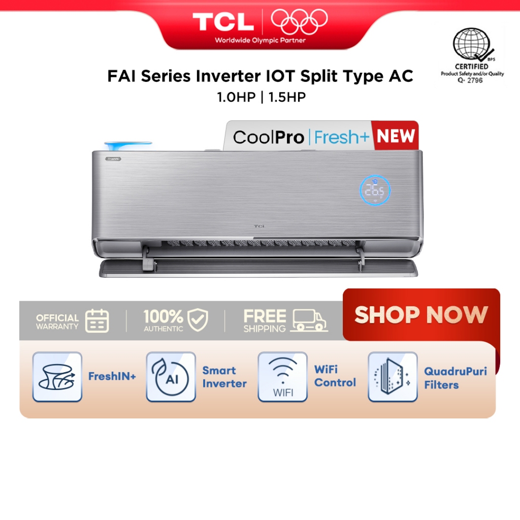 TCL Aircon CHSD/FAI CoolPro , FreshIN+ Easy Clean Gentle Breeze , Smart ...