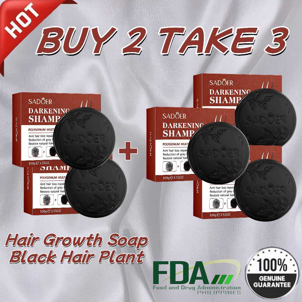 【BUY 2TAKE 3】Hair Growth Soap Black Hair Plant Polygonum Shampoo Soap ...
