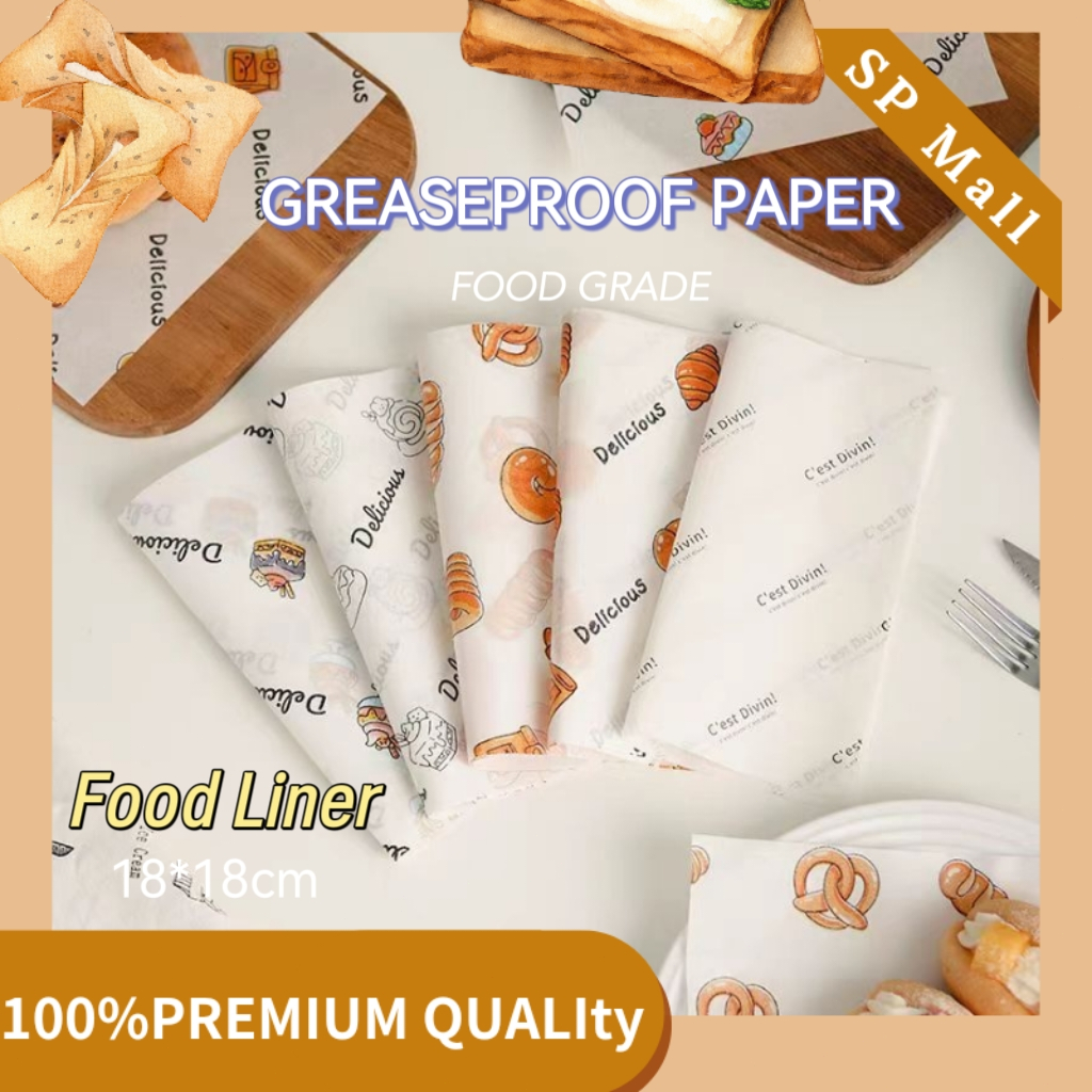 100Pcs Grease Proof Paper Food Wrapper Food Liner Wax Paper Checkered ...