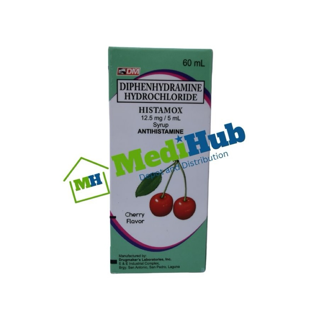 Diphenhydramine (HISTAMOX) 12.5mg/5mL Syrup 60mL | Shopee Philippines