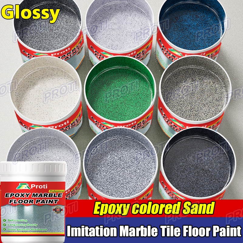 Epoxy Colored Sand Self Leveling Floor Paint Marble Texture Floor Paint Waterproof and Anti-skid ...