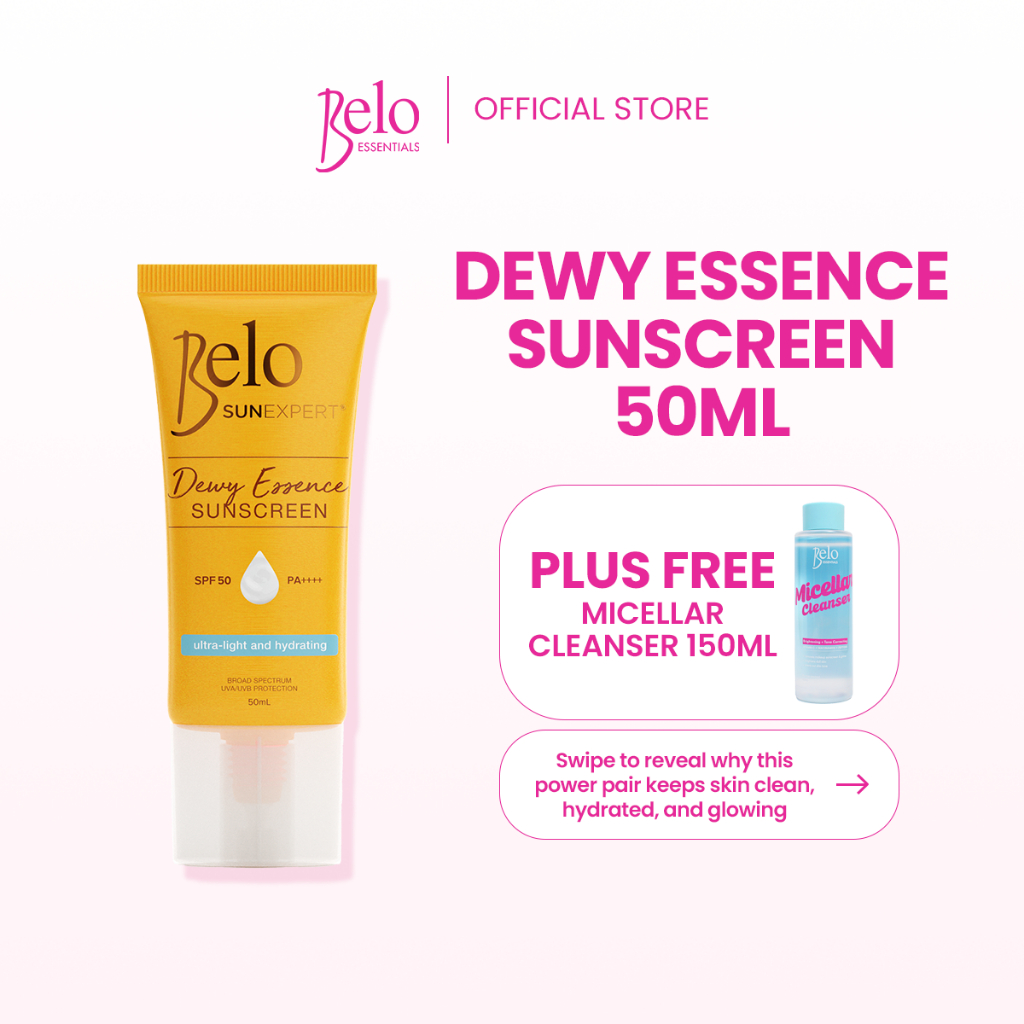 Belo SunExpert Dewy Essence Sunscreen SPF50 50mL + Free Micellar ...