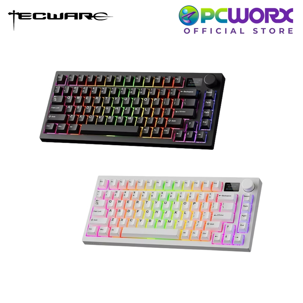 Tecware Spectre 75 Black LCD 3-mode Wireless Mechanical Keyboard Candy ...