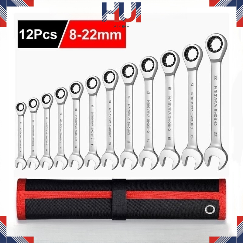 Combination Wrench Tool Set 16pcs 8-32mm Professional Dual Purpose ...
