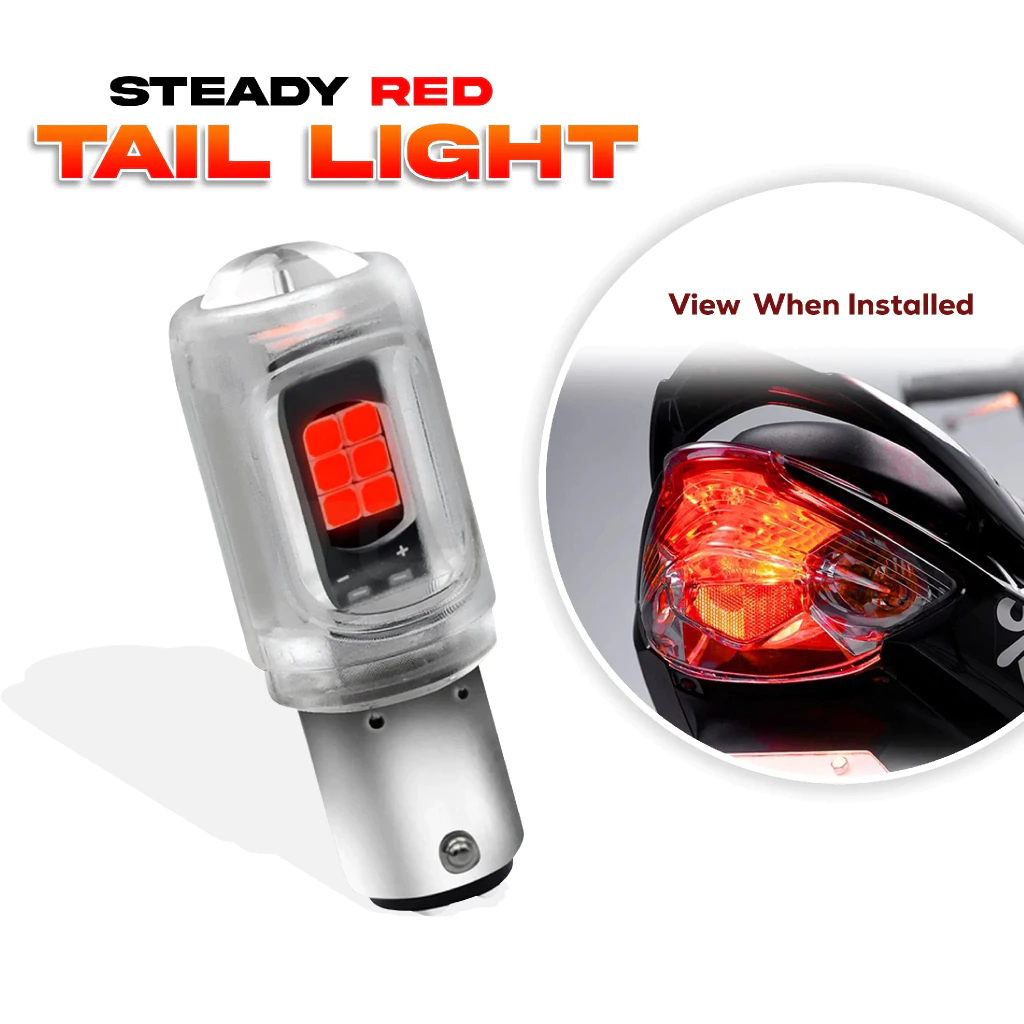MOKOTO TAIL LIGHT/ BRAKE LIGHT STEADY-RED SUPER BRIGHT HI-LOW BEAM 16 ...