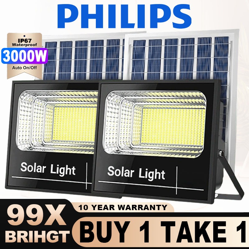 3000W Solar Light Outdoor Waterproof Flood Light Street Lamp Super ...