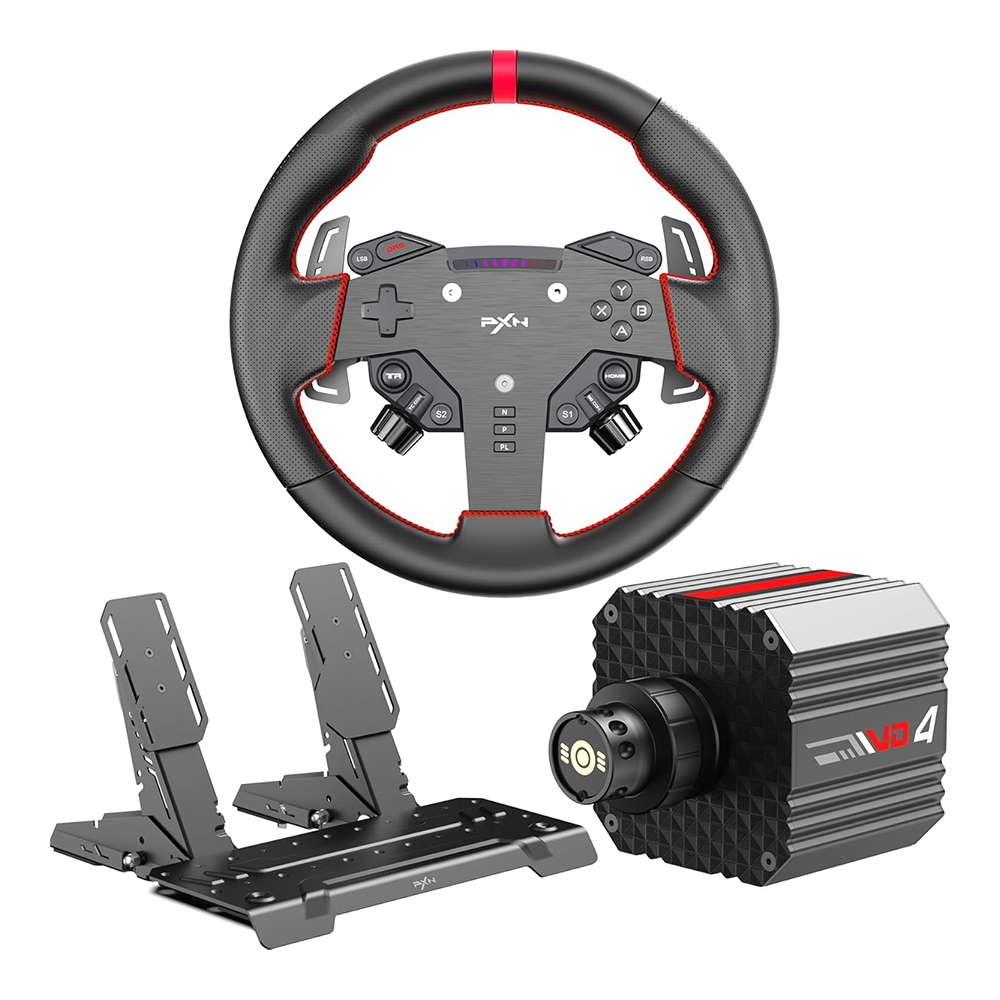 PXN VD6 & VD4 Direct Drive Sim Racing Wheel Bundle, High-Torque Servo ...