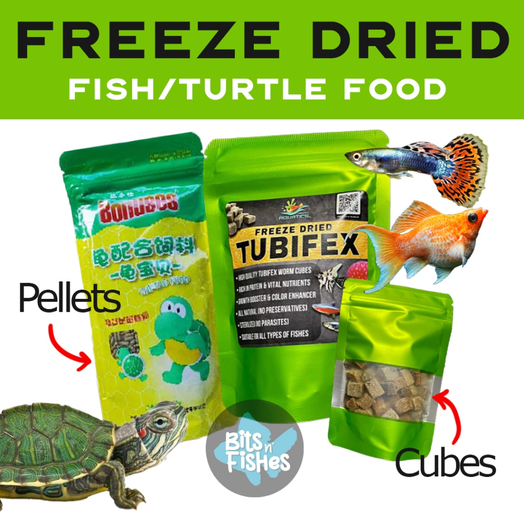 Freeze Dried Turtle/Fish food High Protien Tubifex and Pellets | Shopee ...