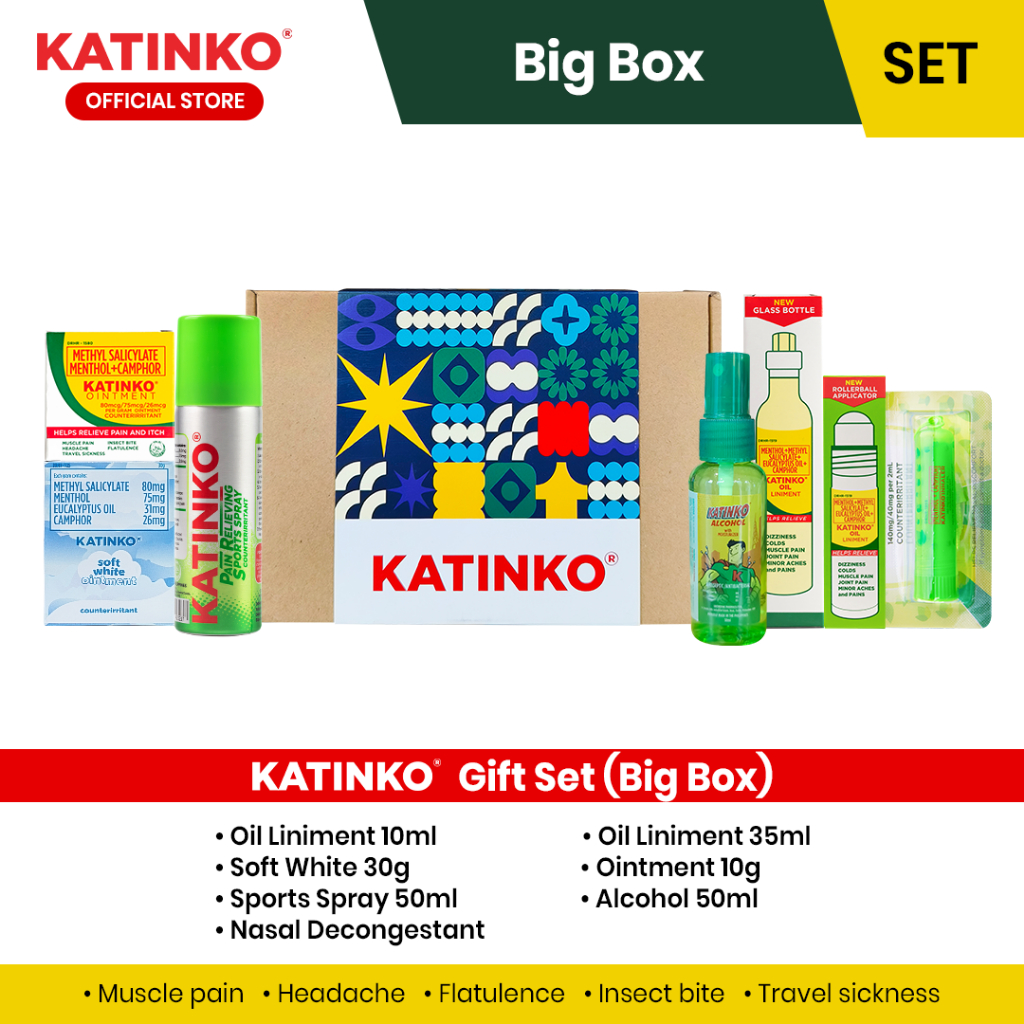 Katinko Gift Set (Big Box) - Oil Liniment, Soft White, Ointment, Sports ...