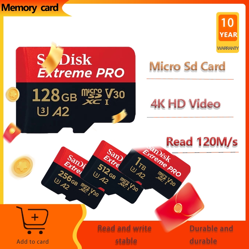 Micro SD Card 1TB/512GB/256GB/128GB Memory CardSupports 4K video ...