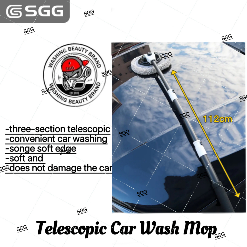 SGG Telescopic Car Wash Mop 3-Section Handle Cleaning Tools Extendable ...