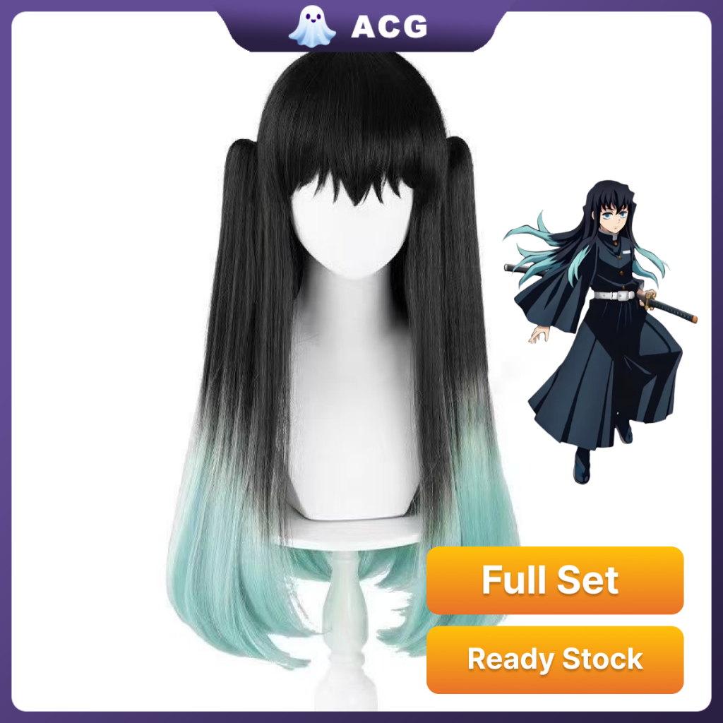 Demon Slayer Muichiro Tokito Cosplay Wig Anime Wig Long Heat Resisant ...