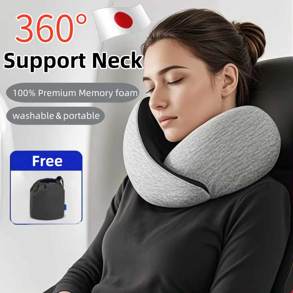 Travel Pillow Neck Support For Adult Airplane Neck Pillow 100% Pure ...