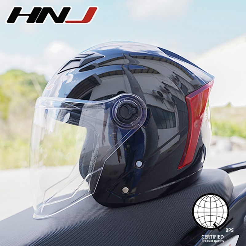 𝟮𝟰𝗛 𝗦𝗛𝗜𝗣 HNJ A4-001Half Face Helmet Single Visor for Motorcycle Men ...