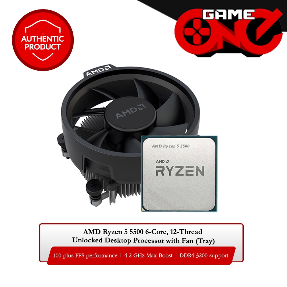 AMD Ryzen 5 5500 6-Core, 12-Thread Unlocked Desktop Processor with Fan (Tray) | Shopee Philippines