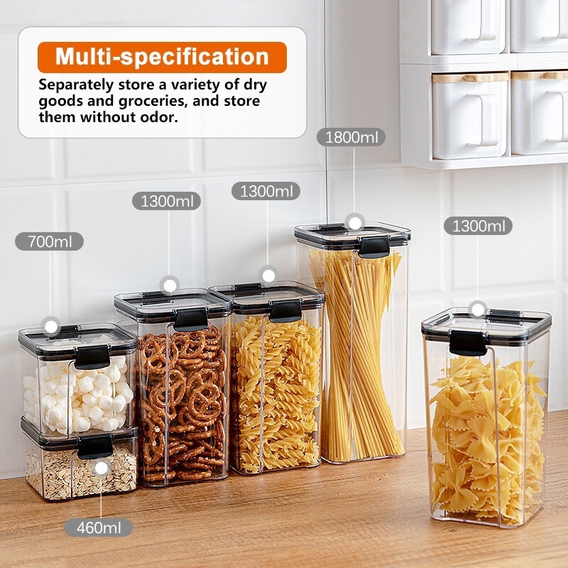460/700/950/1300ML Kitchen Seal Storage Tank Square Food Preservation ...