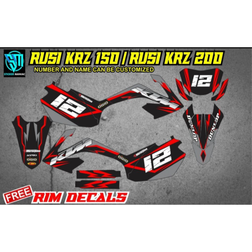 Rusi KRZ 200, Rusi KRZ 150 full body decals, laminated | Shopee Philippines