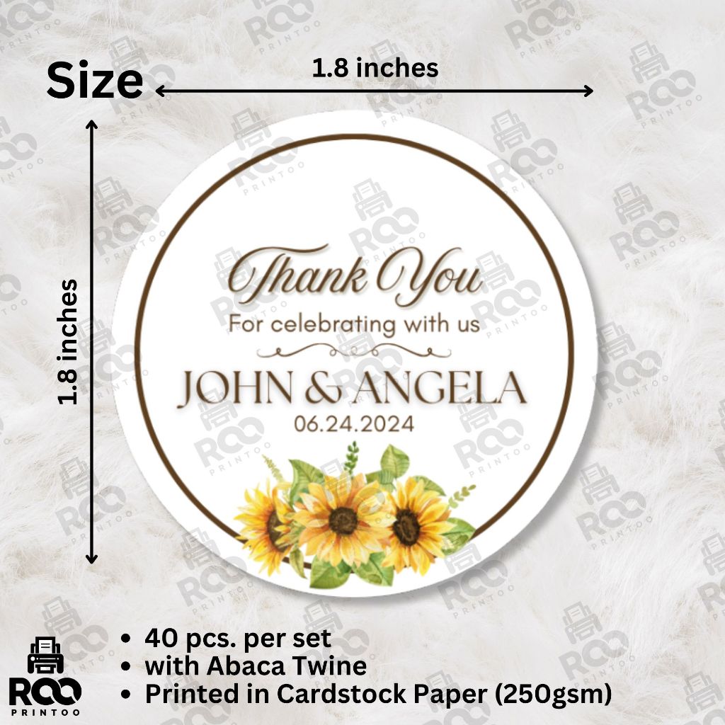 40 pcs. Personalized Hang Tags for your Wedding Souvenirs/Giveaways ...