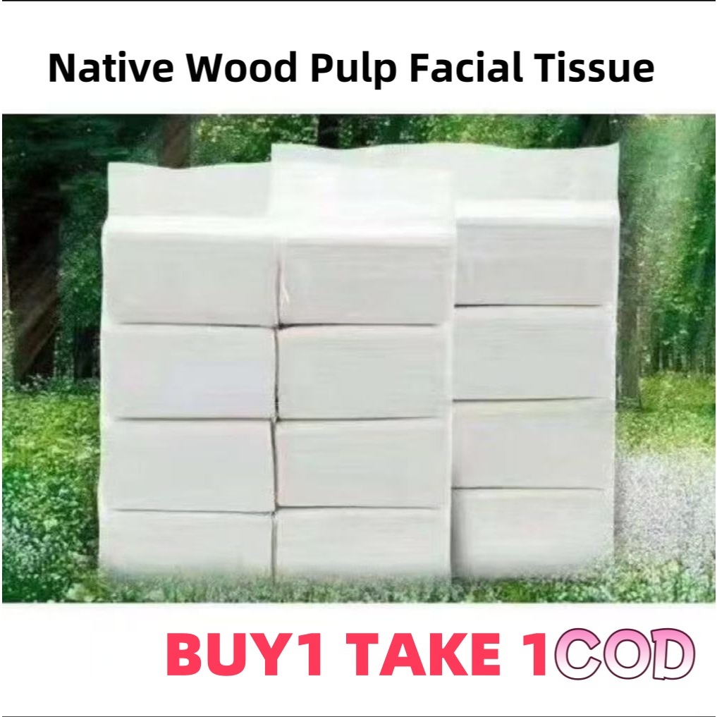 BUY1 TAKE 1 Native Wood Pulp Facial Tissue Interfolded Paper Tissue 4 ...